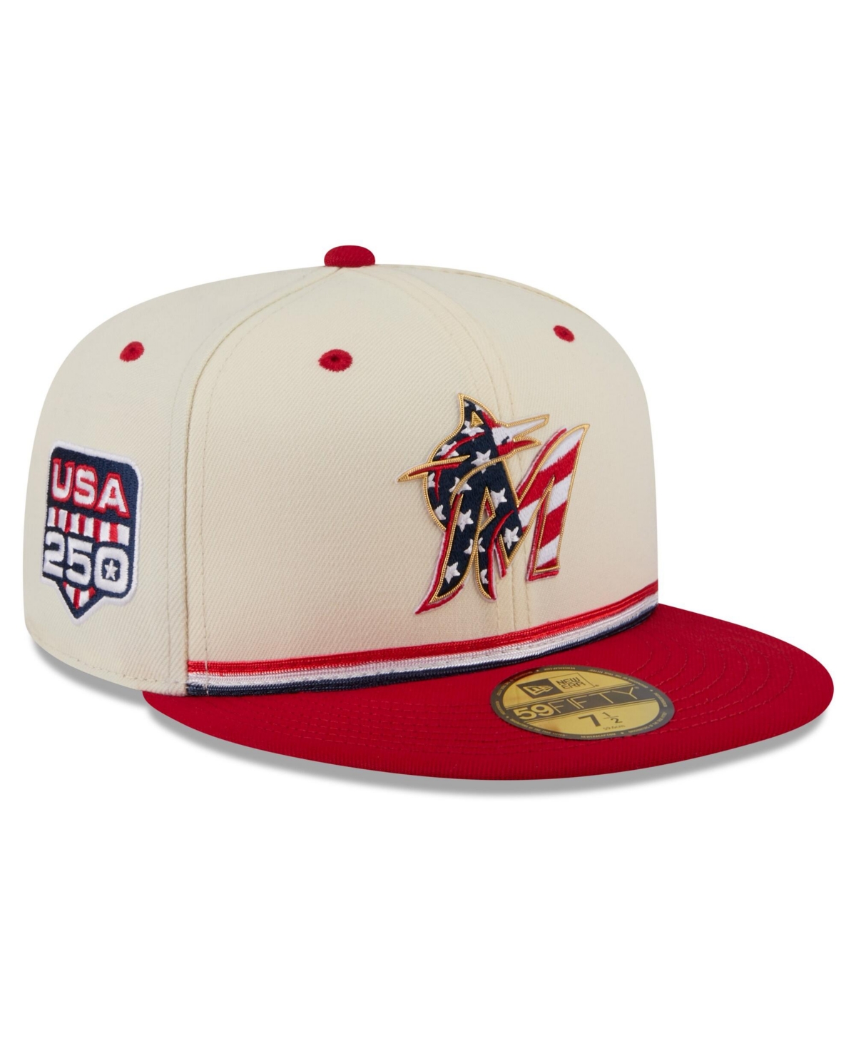 Click here for New Era Mens Cream/Red Miami Marlins Usa 250 Fourt... prices