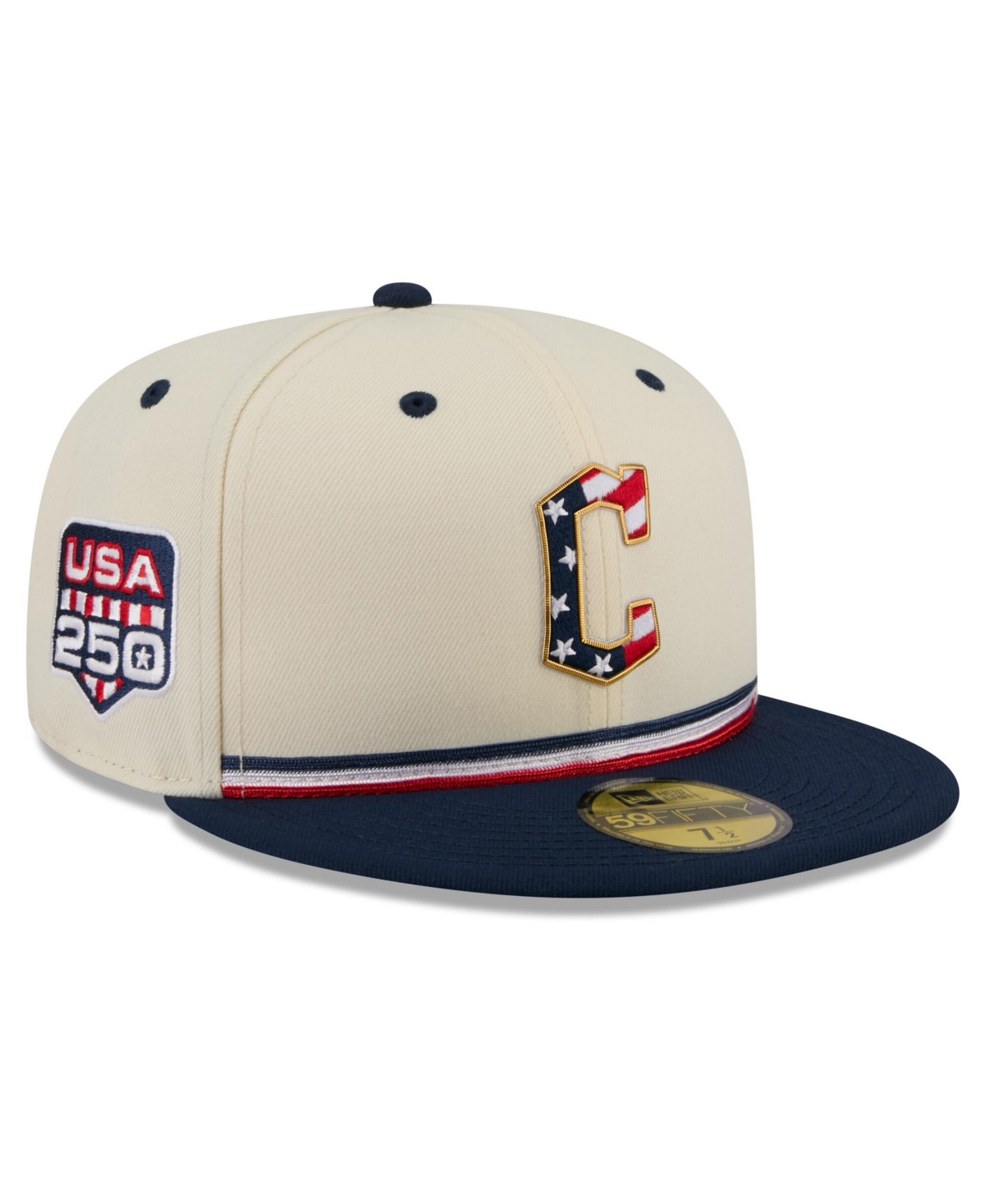 Click here for New Era Mens Cream/Blue Cleveland Guardians Usa 25... prices