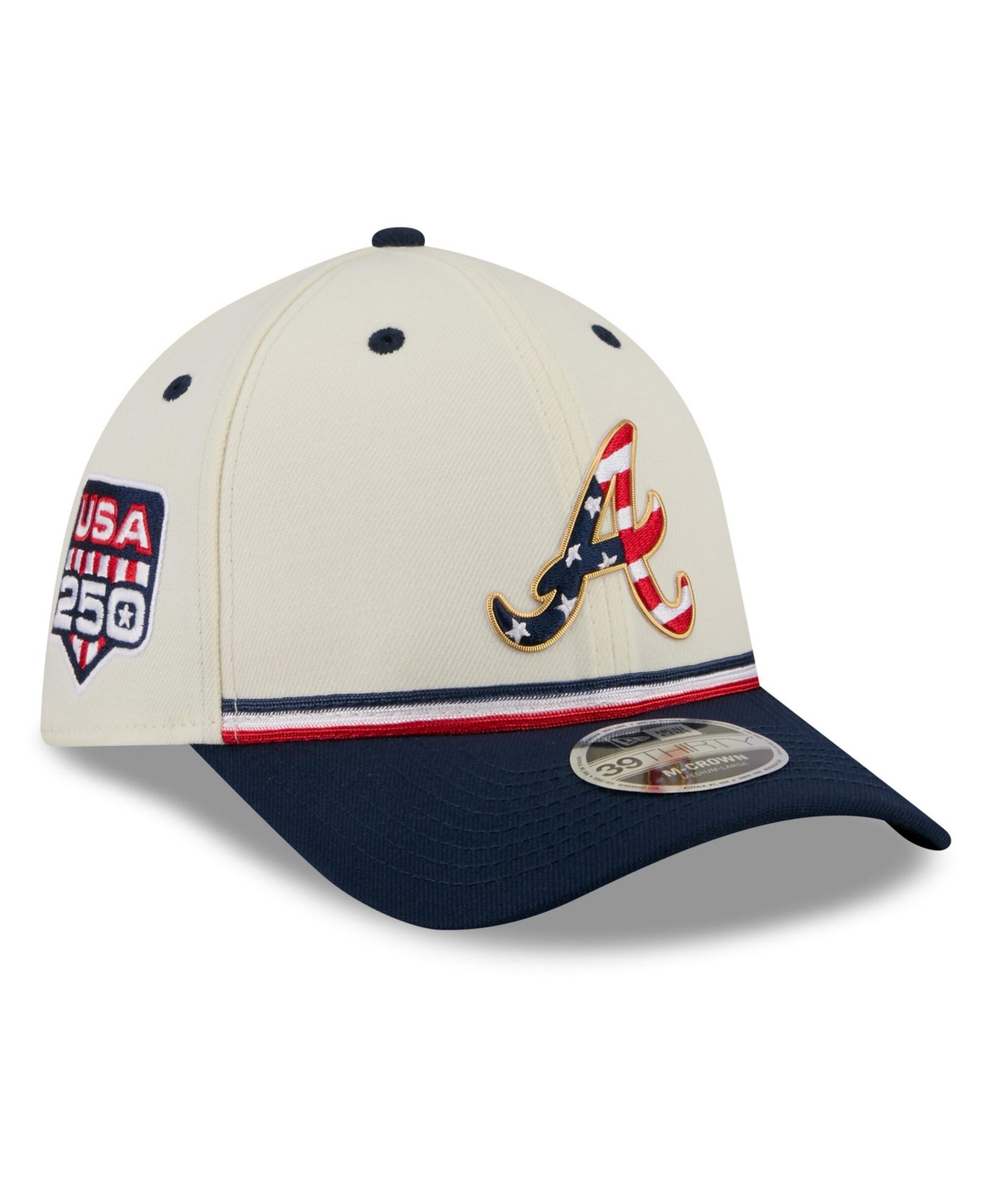 Click here for New Era Mens Cream/Navy Atlanta Braves Usa 250 Fou... prices