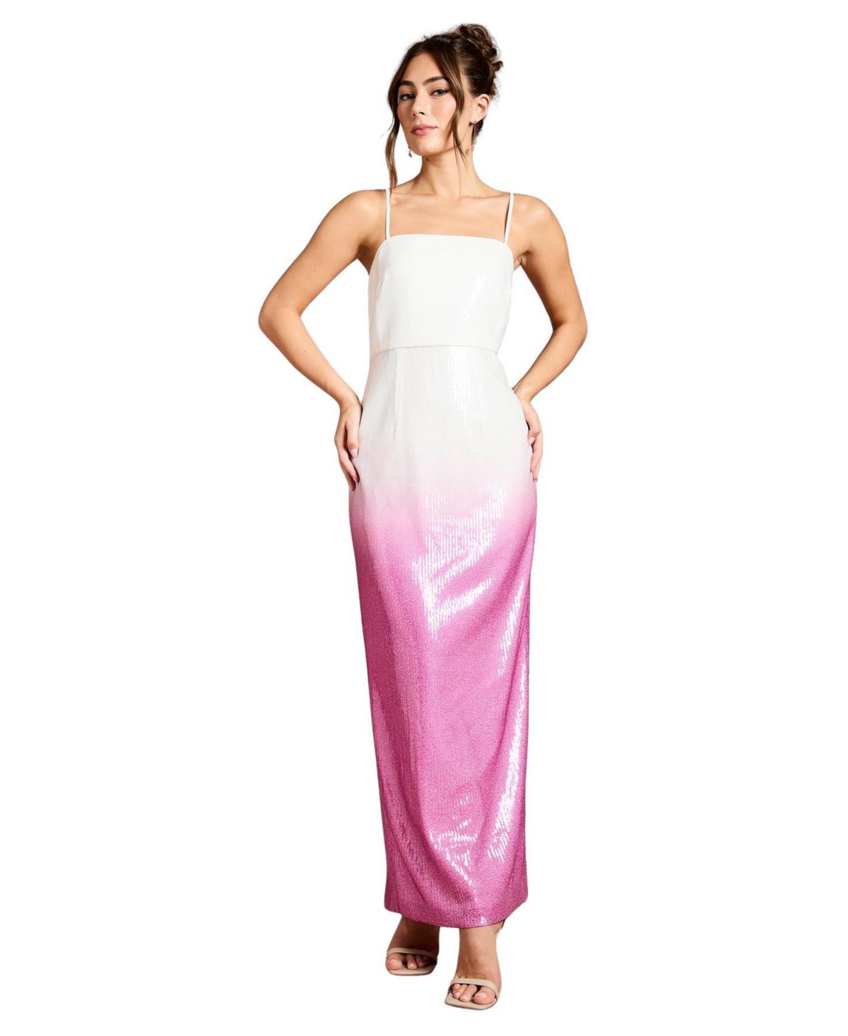 Click here for Coast Womens Sequin Square Neck Maxi Dress - Pink prices