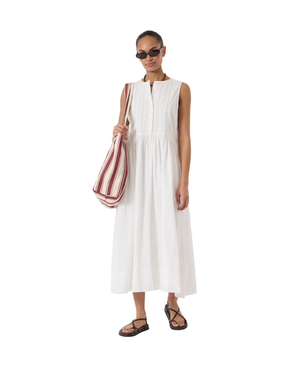 Click here for Hush Womens Sleeveless Midi Dress - White prices