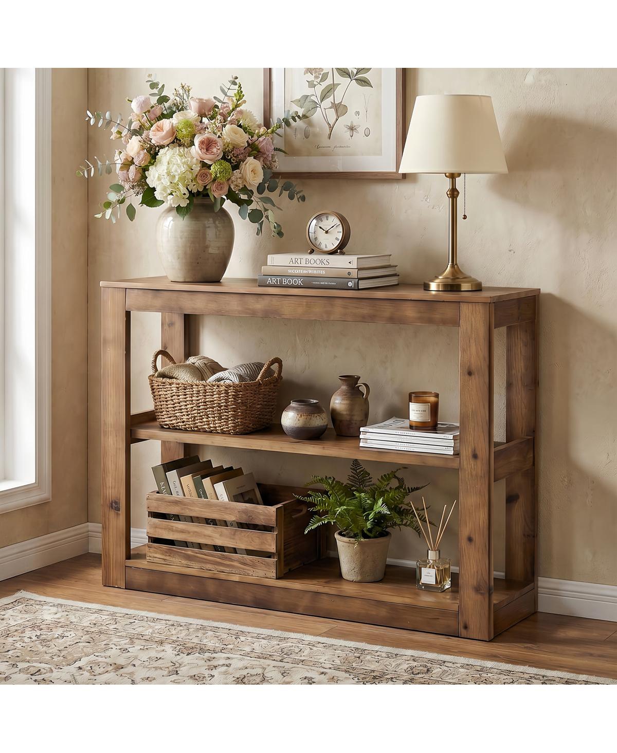 Click here for Tribesigns 41.33 Solid Wood Console Table with 3-T... prices