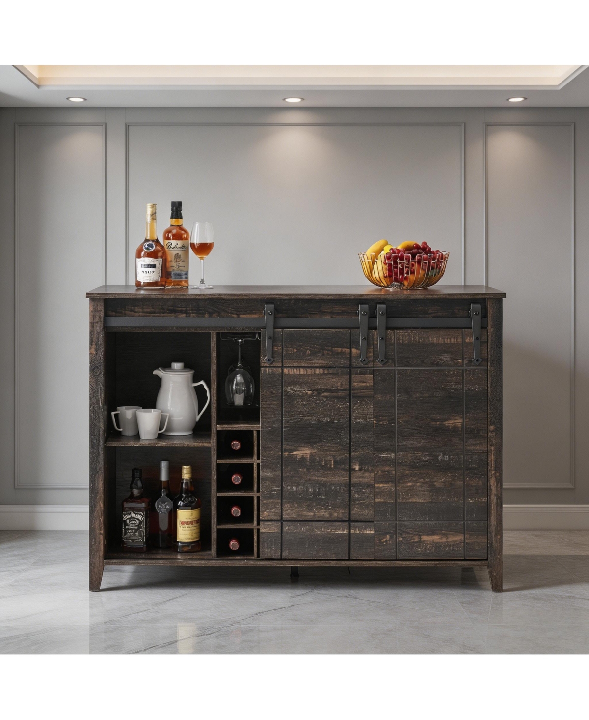Click here for homfan Farmhouse Sliding Barn Door Storage Cabinet... prices