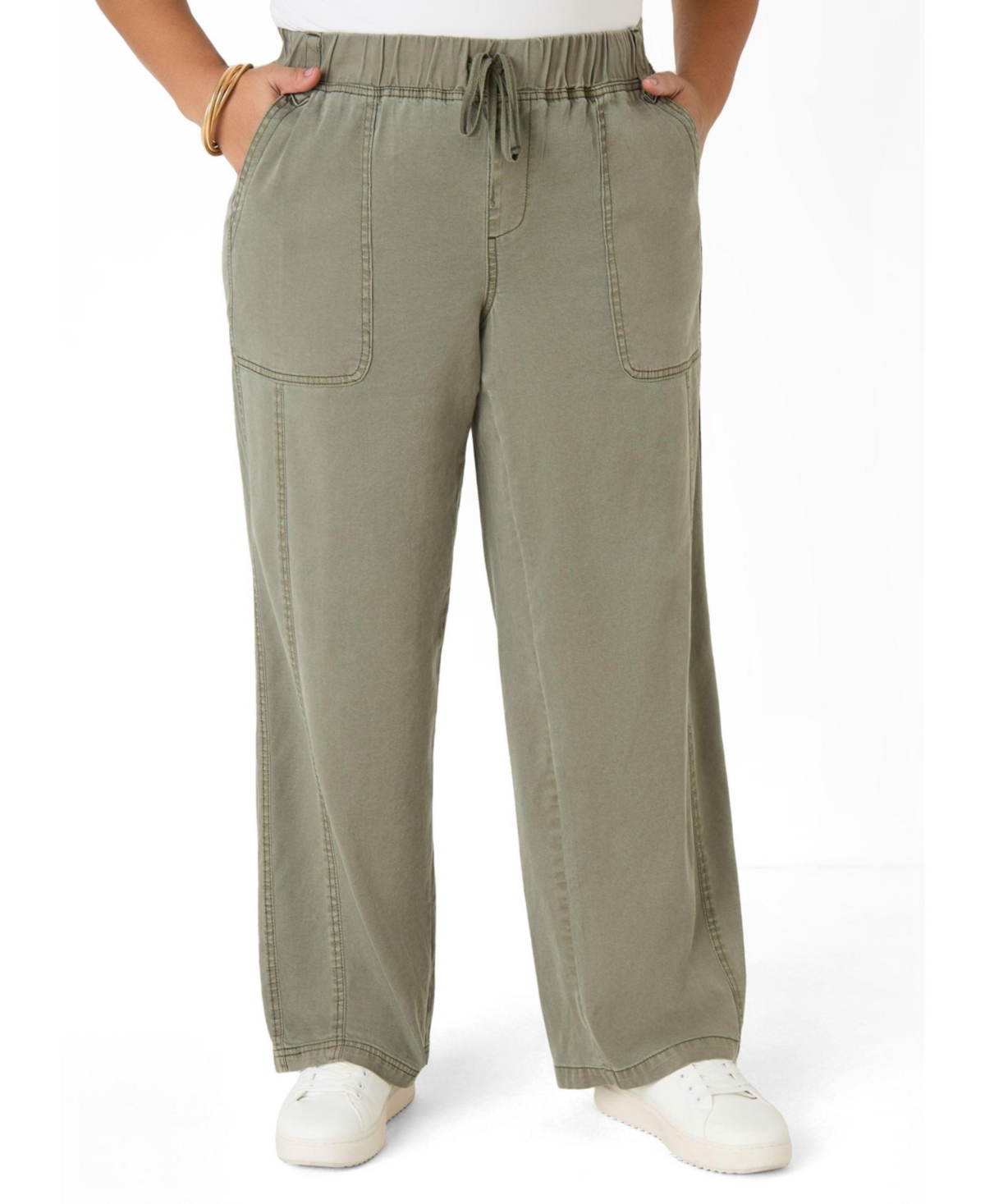 Click here for Ashley Stewart Womens Twill Straight Leg Pants - G... prices