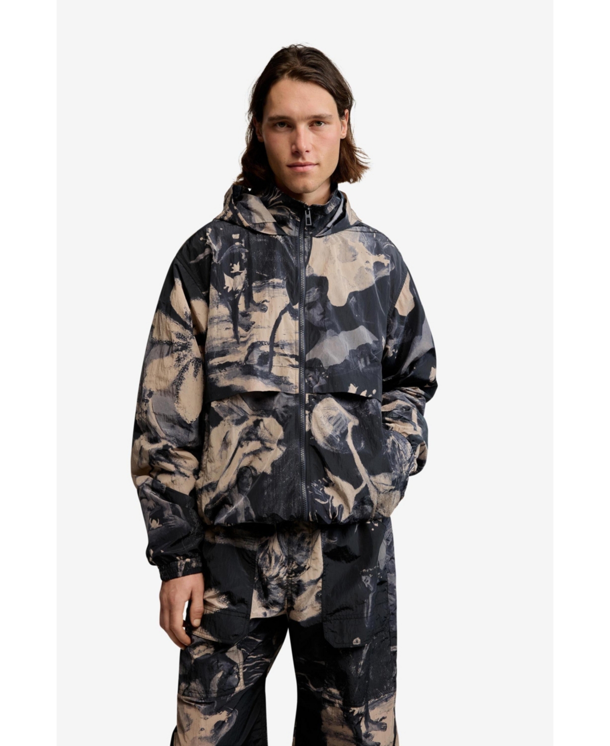 Click here for Desigual Mens Printed gaugin jacket - Dark grey prices