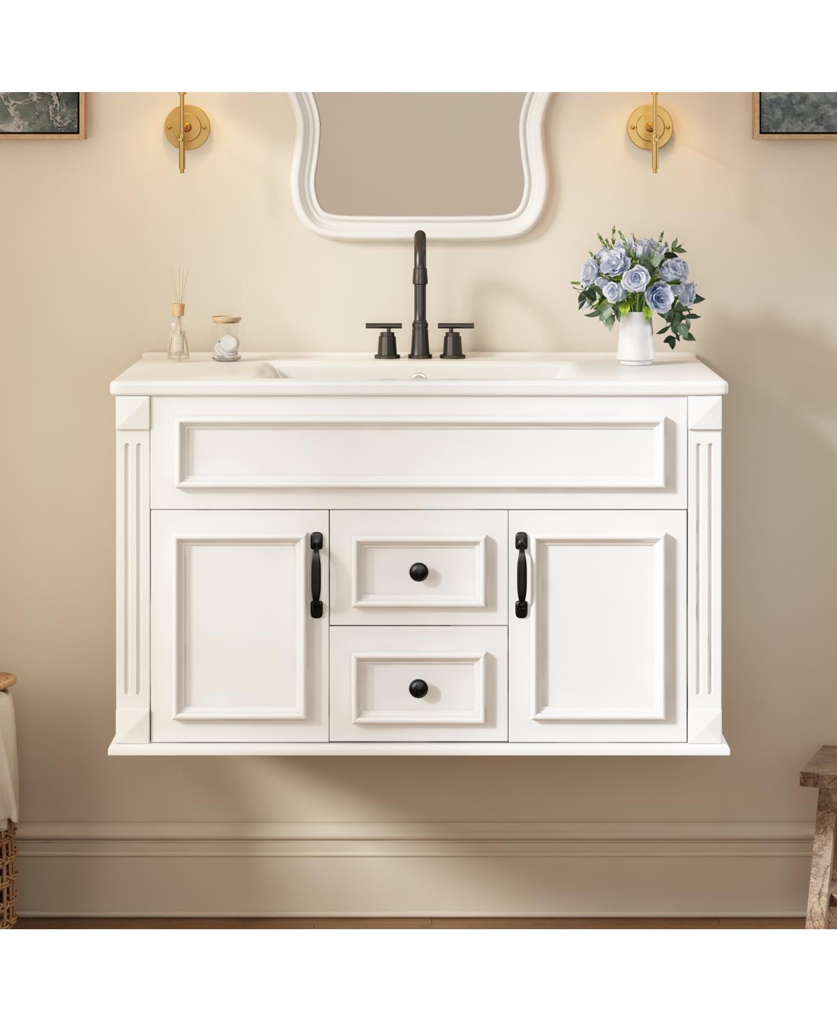 Click here for Sillysis 36 Inch Floating Bathroom Vanity with Cer... prices