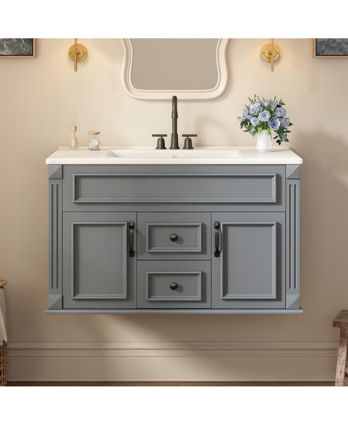 Click here for Sillysis 36 Inch Floating Bathroom Vanity with Cer... prices