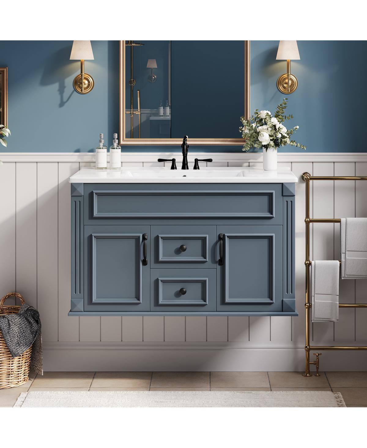 Click here for Sillysis 36 Inch Floating Bathroom Vanity with Cer... prices
