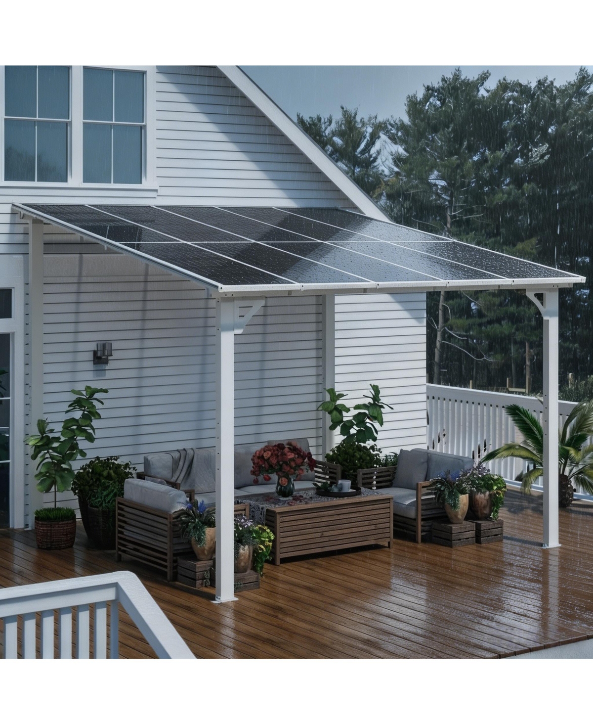 Click here for homfan Iron Frame Lean-to Canopy with Pc Roof  Hig... prices