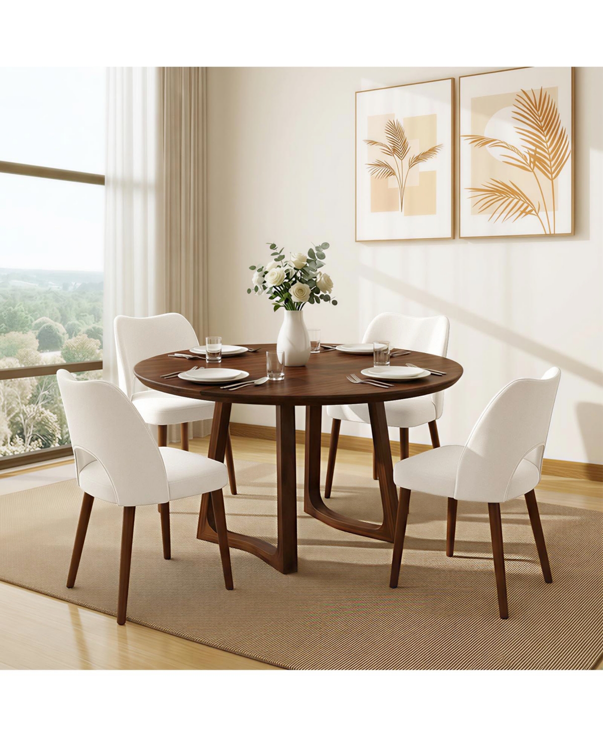 Click here for homfan Leather Dining Chairs Set of 4/6 Upholstere... prices