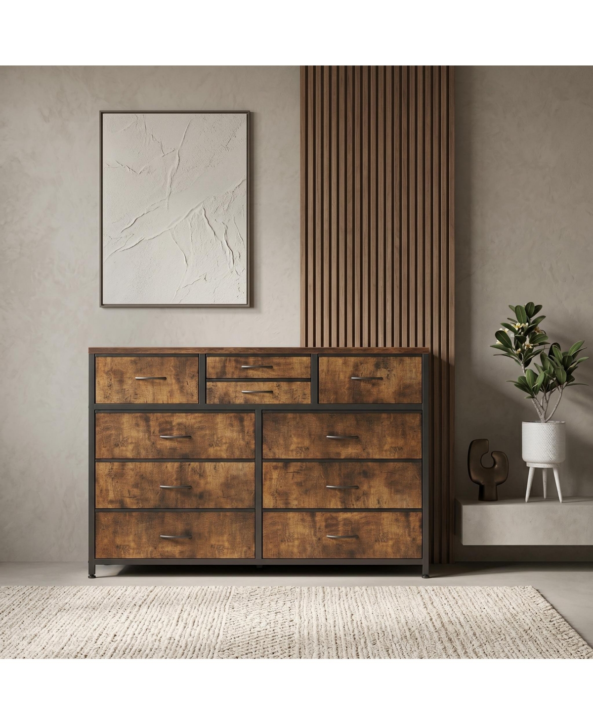 Click here for homfan 49 Inch 10-Drawer Storage Chest with Metal... prices