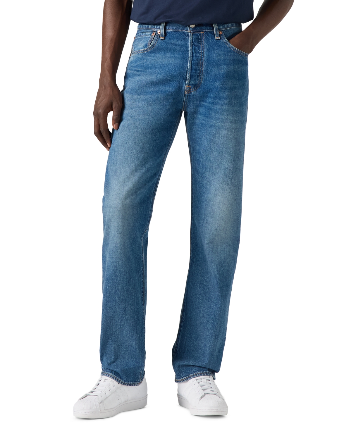 Click here for Levis Mens 501 Regular-Fit Button Fly Jeans - Casc... prices