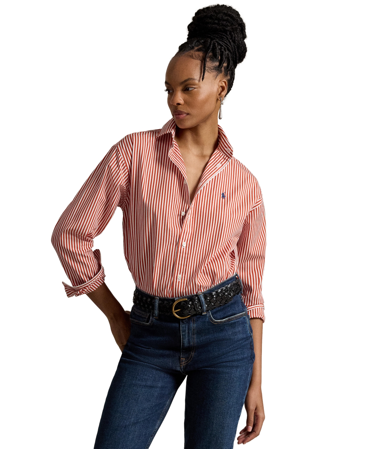 Click here for Polo Ralph Lauren Womens Relaxed-Fit Striped Cotto... prices
