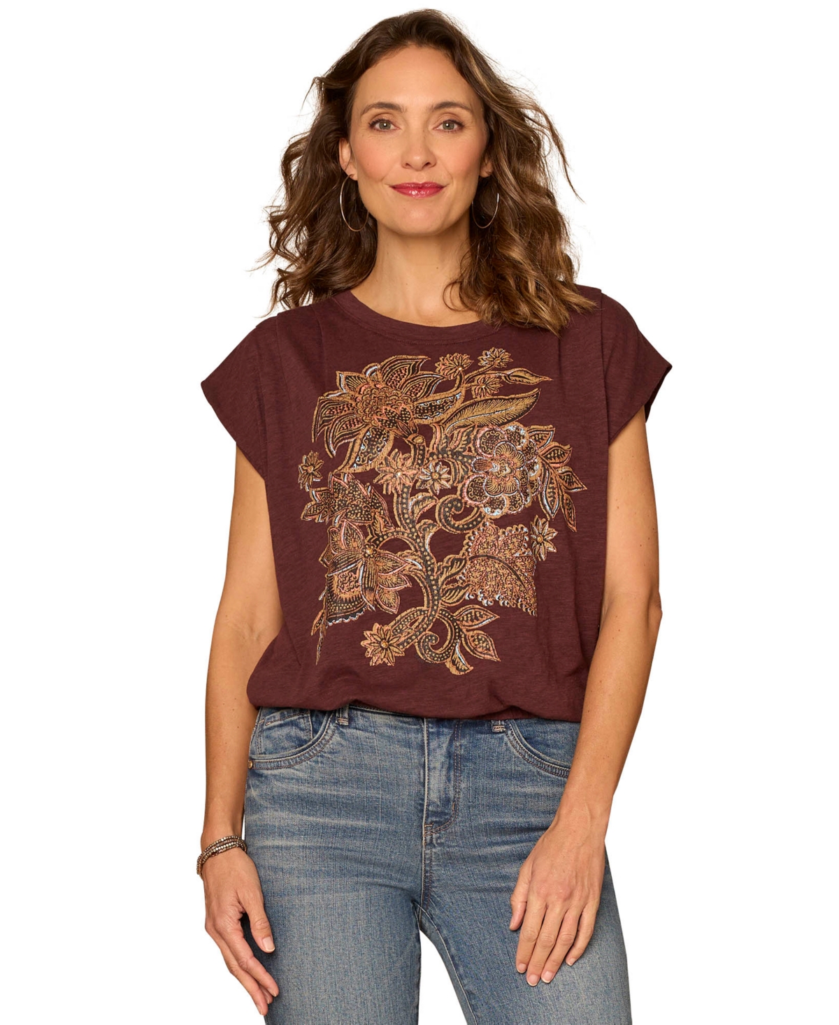 Click here for Democracy Petite Origami Cap-Sleeve Pull-On Top -... prices