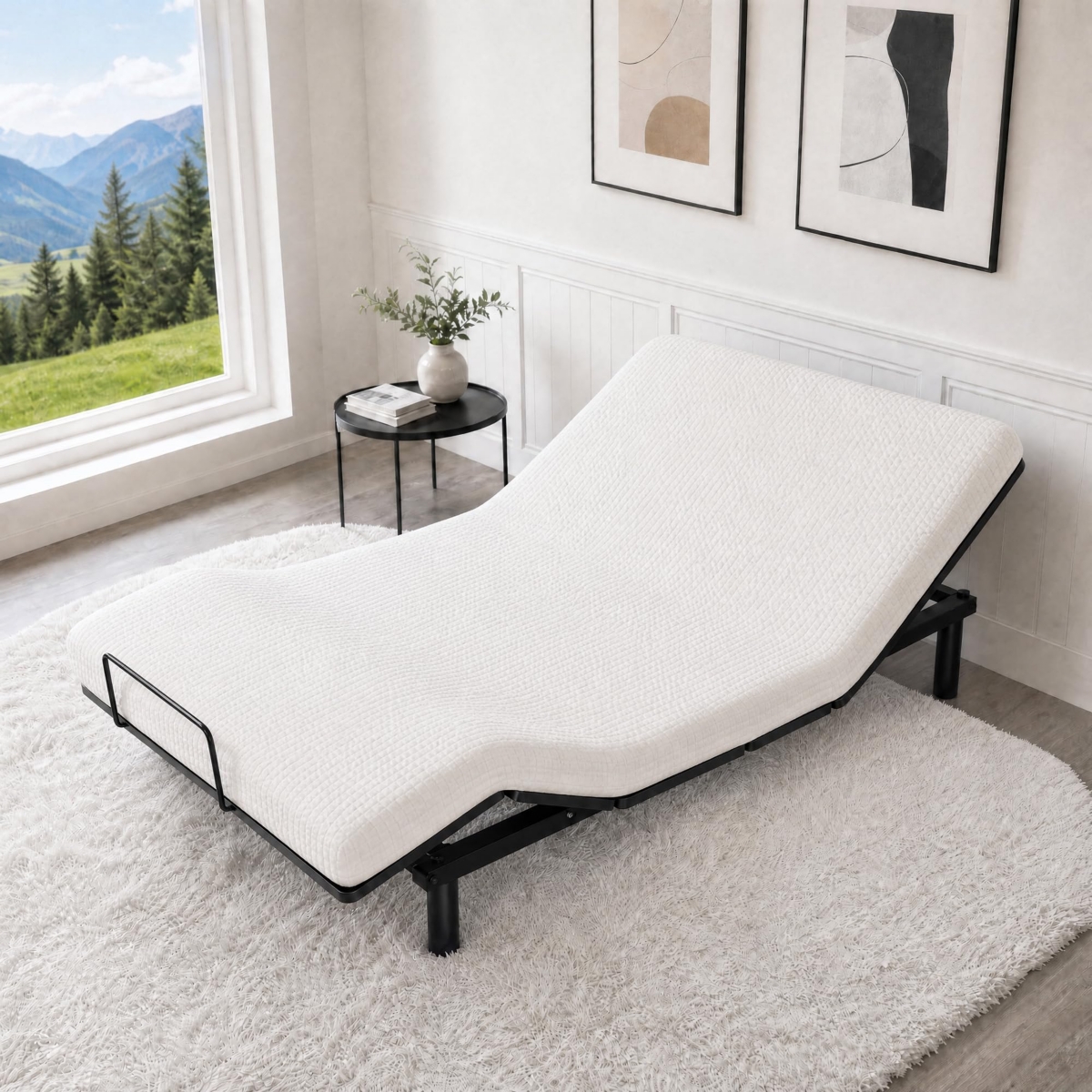 Click here for homfan Foldable Metal Platform Bed Frame - Black prices