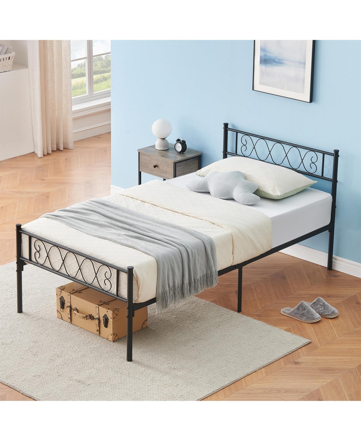 Click here for homfan Metal Bed Frame  Heavy Duty Platform Bed wi... prices