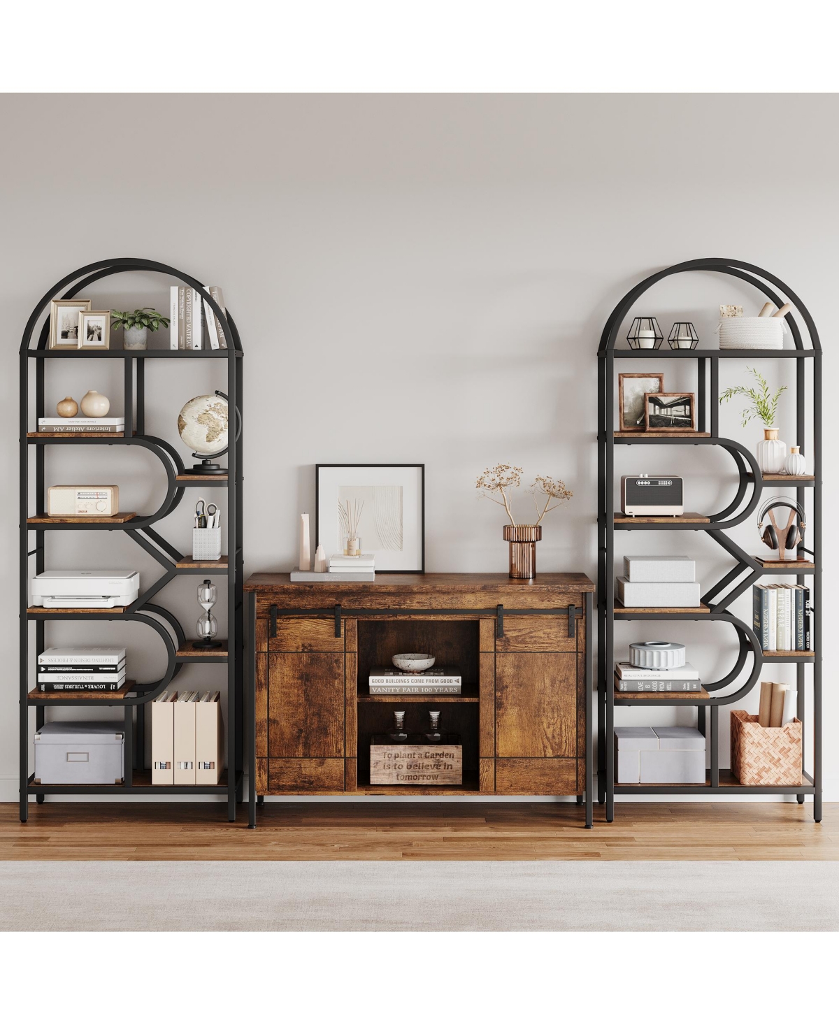 Click here for homfan 9-Tier Arched Freestanding Bookshelf  Sturd... prices