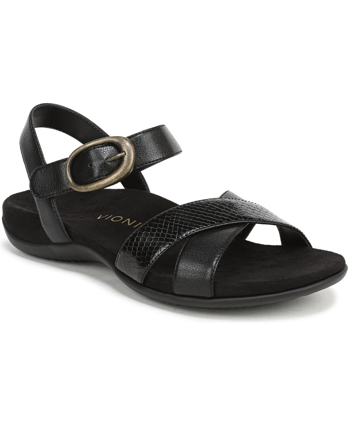Click here for Vionic Womens Ramsey Strappy Sandals - Black leath... prices