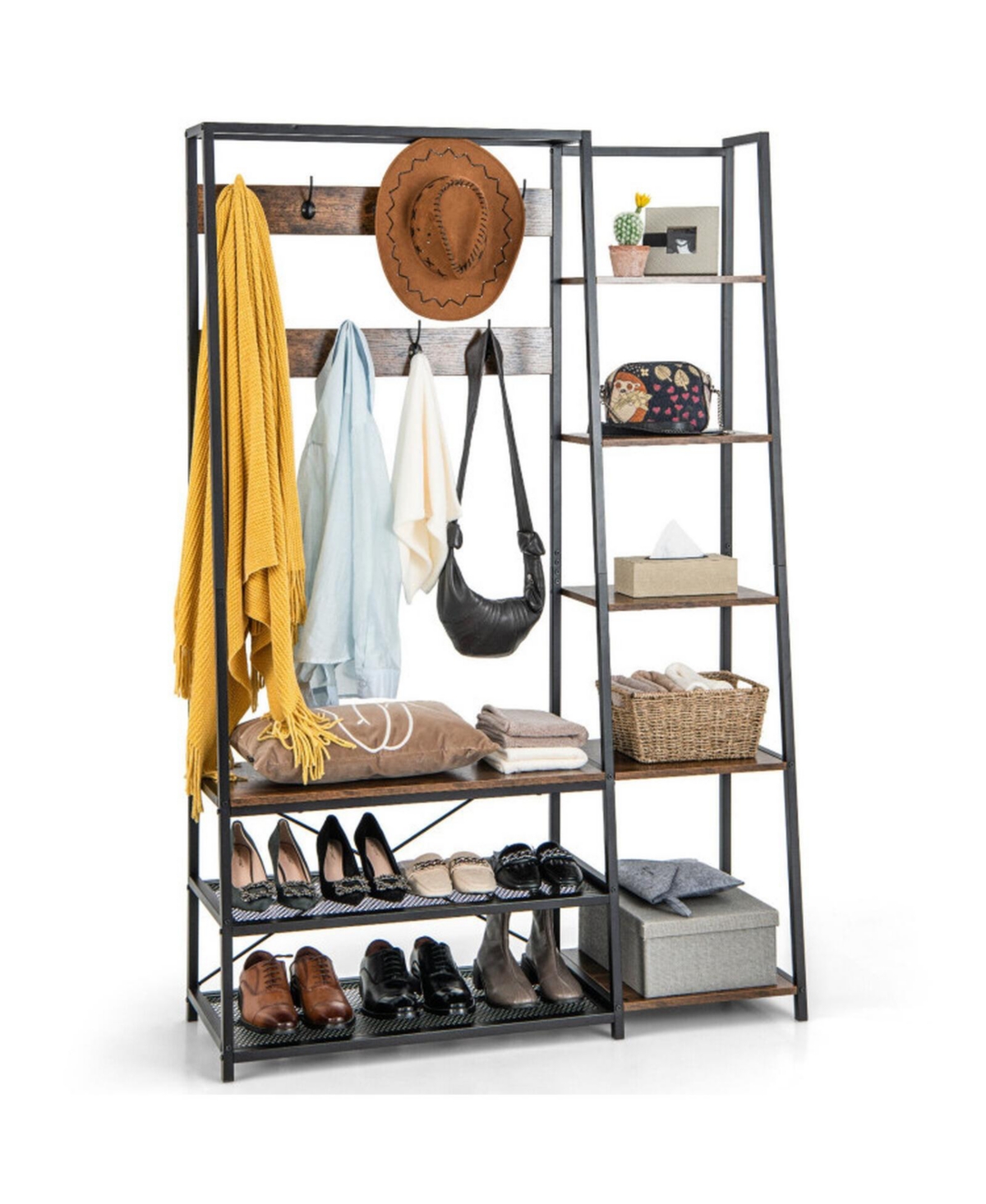Click here for Gouun 5-in-1 Entryway Hall Tree with Storage Bench... prices