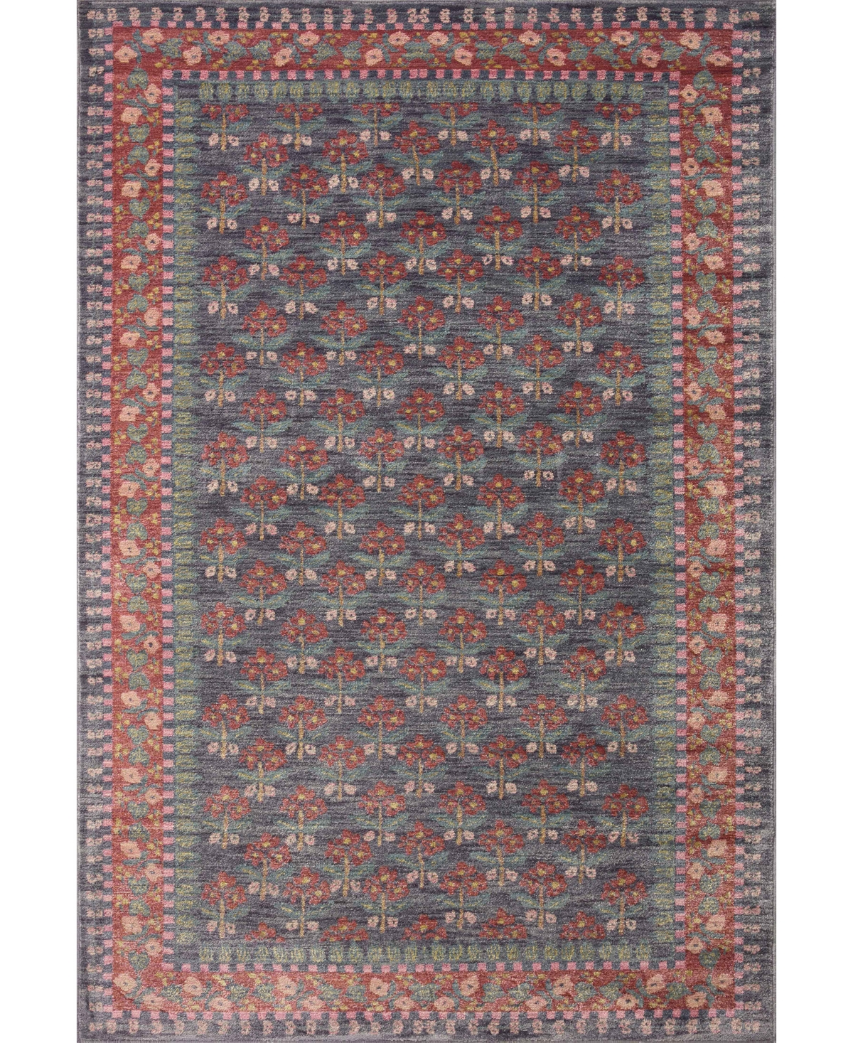 Rifle Paper Co Fiore Fio-02 27 x 4 Area Rug - Navy