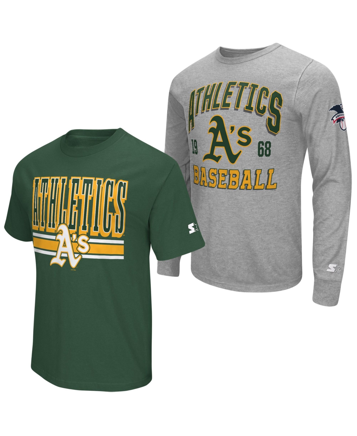 Click here for Starter Mens Heather Gray/Green Athletics Two-Pack... prices