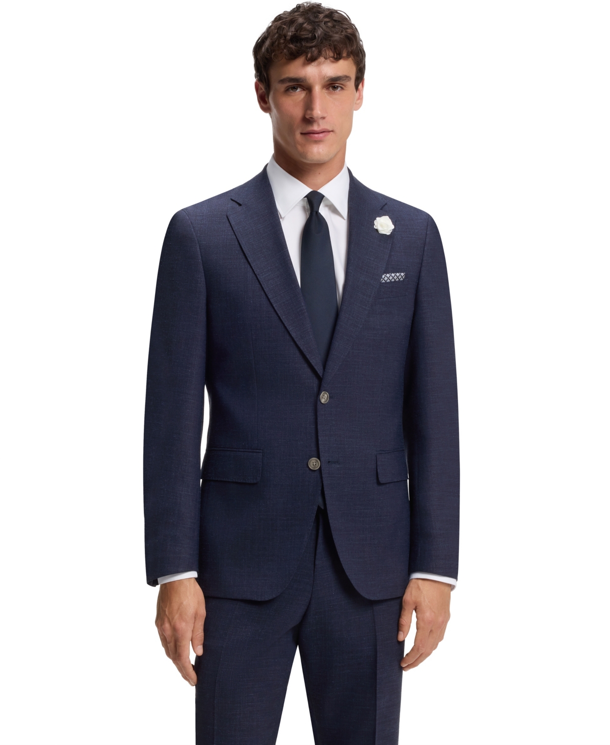 Click here for Boss by Hugo Boss Mens Melange Stretch Slim-Fit Bl... prices