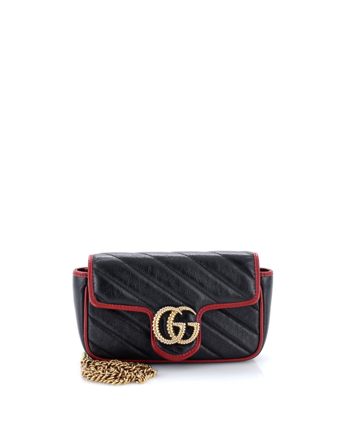 Click here for Pre-Owned Gucci Super Mini Gg Marmont Flap Bag Dia... prices