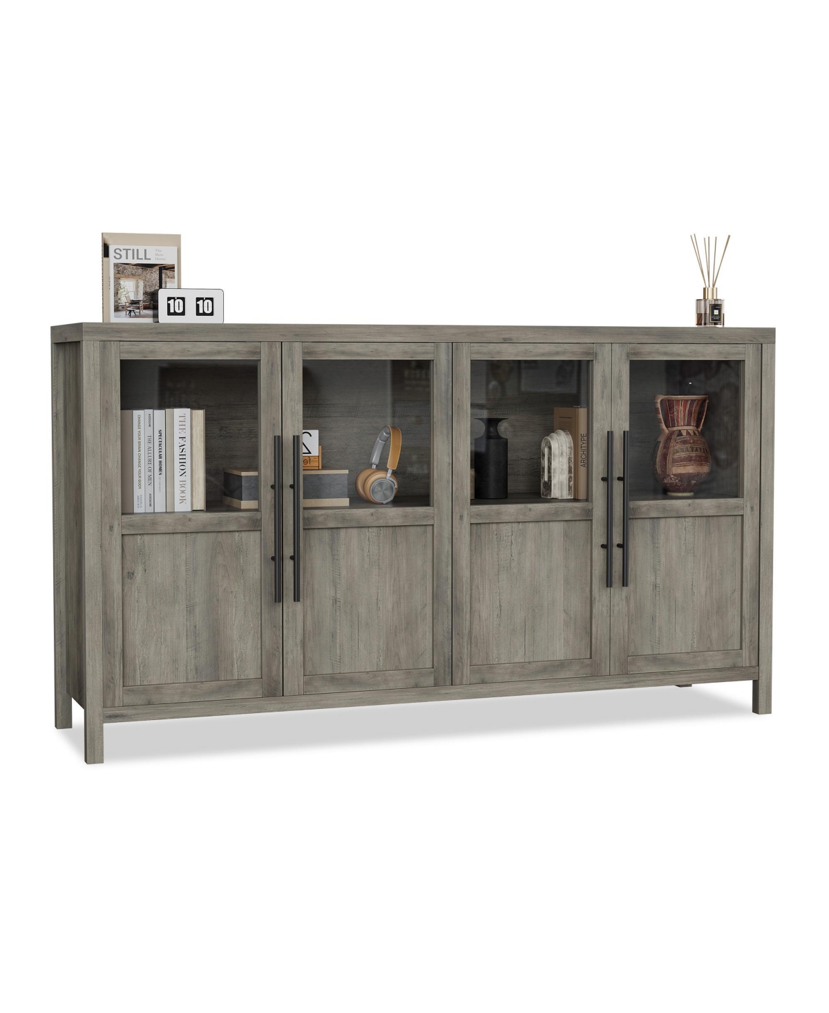Click here for homfan Buffet Cabinet with Glass Doors and Storage... prices