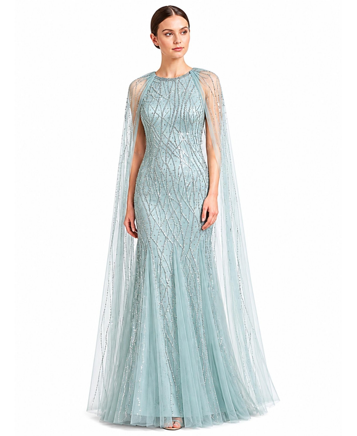Click here for Lara Womens Elegant Beaded Dress with Long Cape -... prices