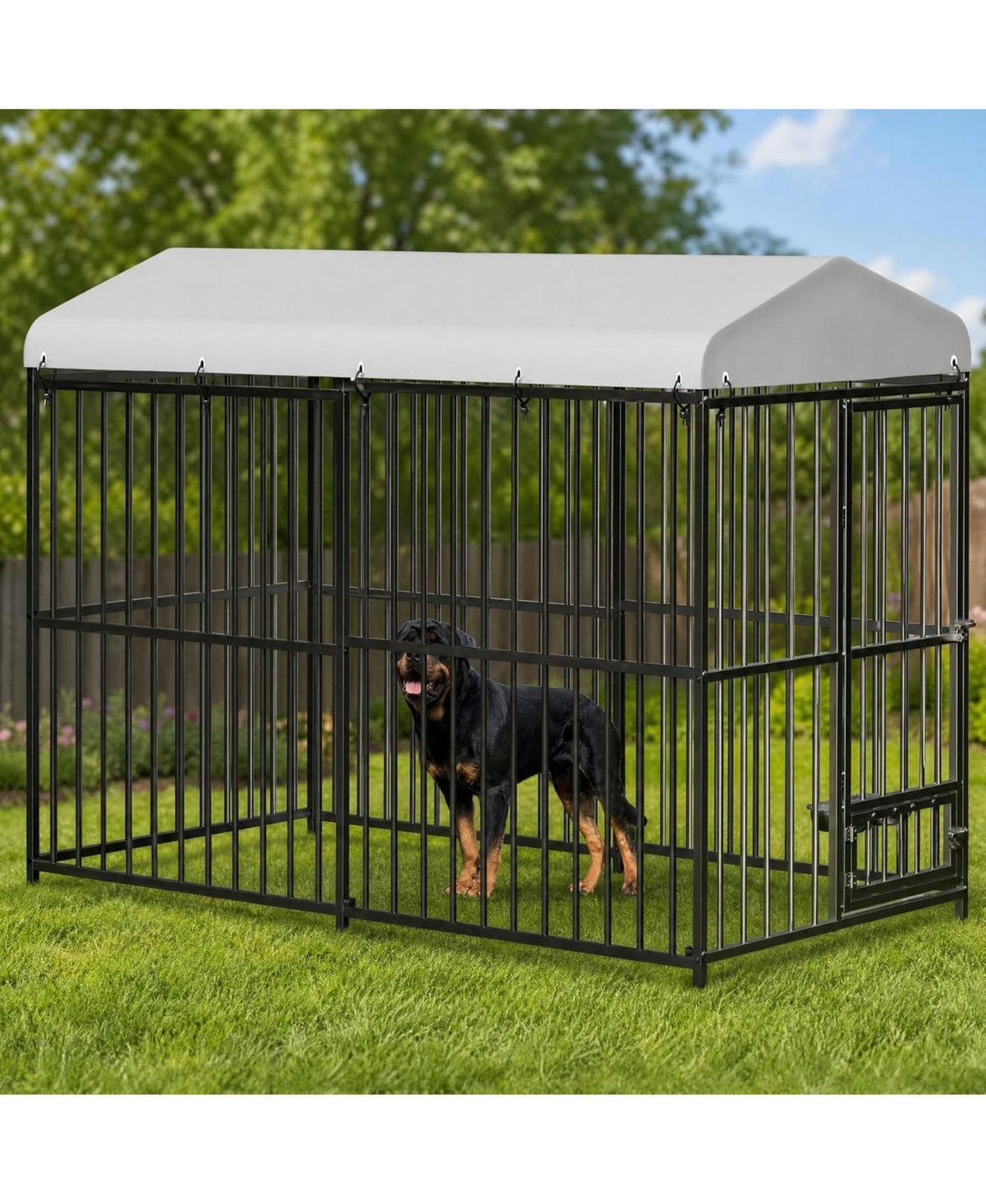 Click here for homfan Outdoor Dog Kennel Heavy Duty Metal Cage wi... prices