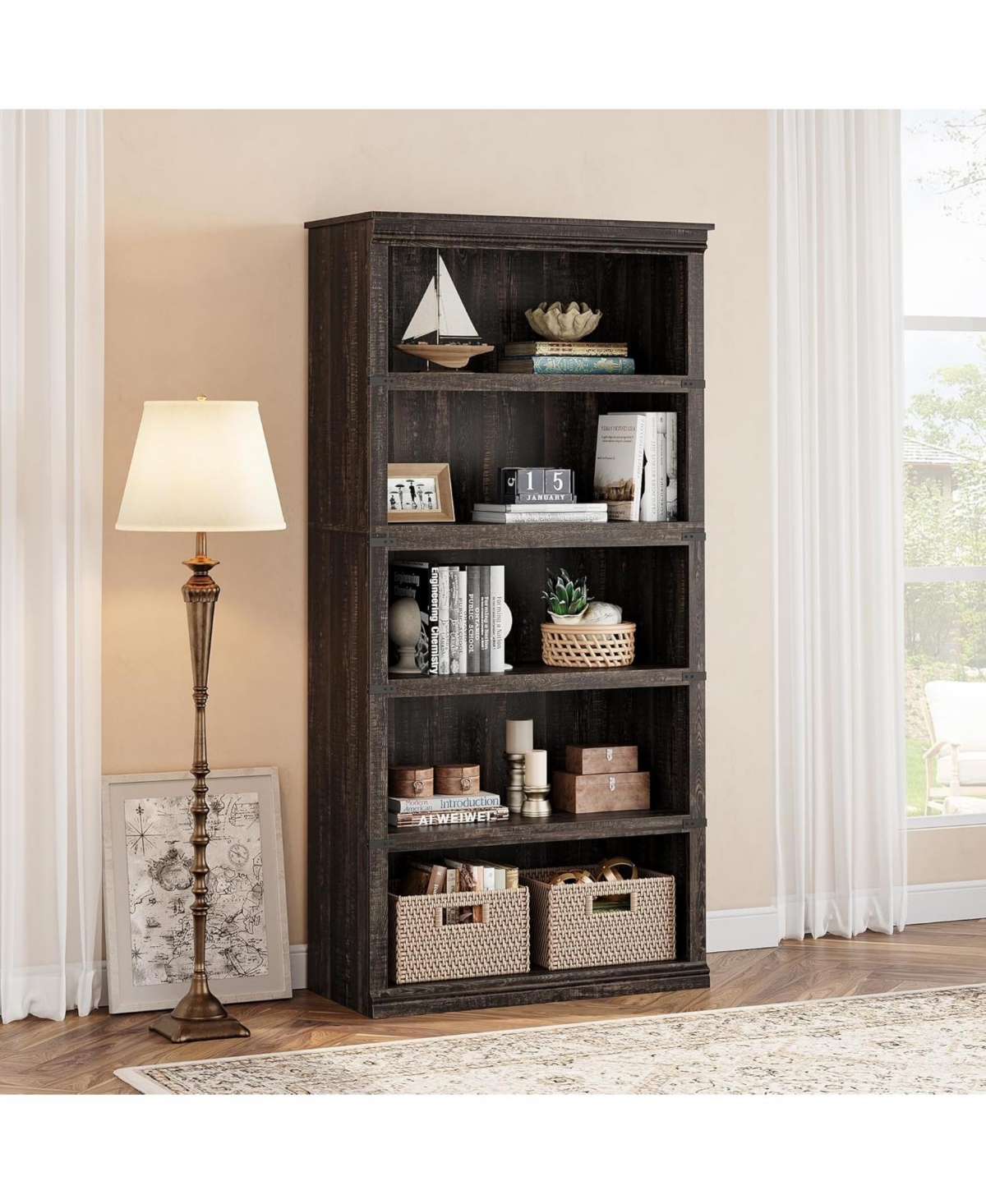 Click here for homfan 5-Tier Bookcase  31.5 Tall Open Shelf with... prices