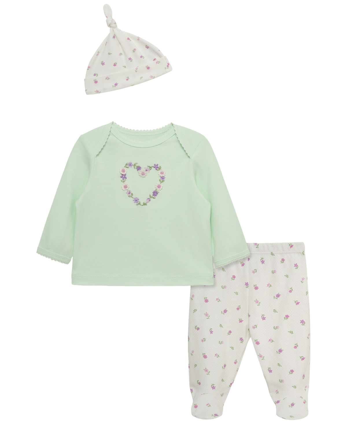Click here for Little Me Baby Girls Floral Heart Lap-Shoulder Top... prices