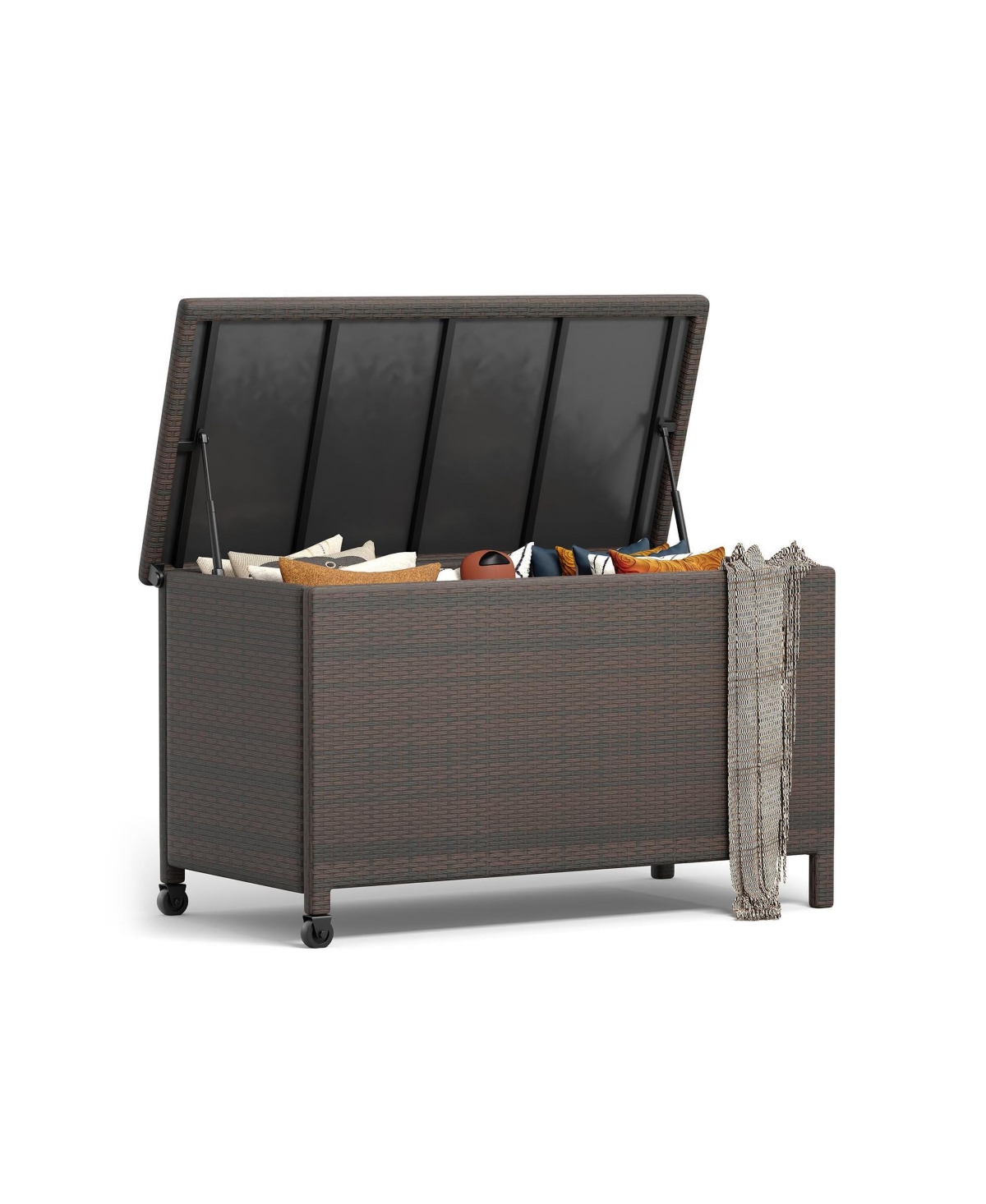 Click here for homfan Rattan Deck Box  52 Inch Weatherproof Outdo... prices