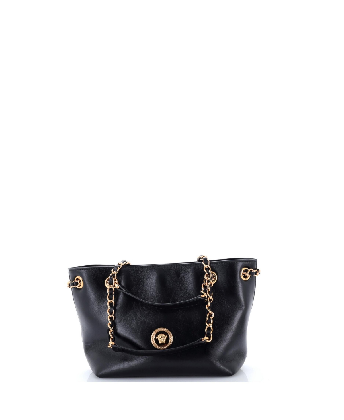Click here for Pre-Owned Versace Mini Medusa Icon Chain Tote Leat... prices