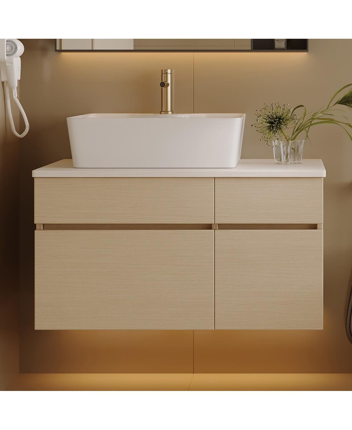 Click here for Thirtypeachy Floating Solid Wood Bathroom Vanity... prices