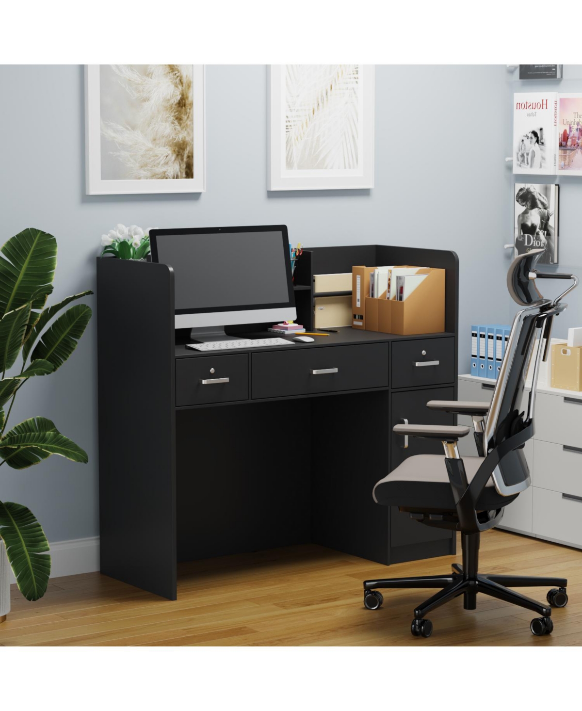 Click here for Homsee Office Desk with Bookshelf and 3 Drawers  S... prices