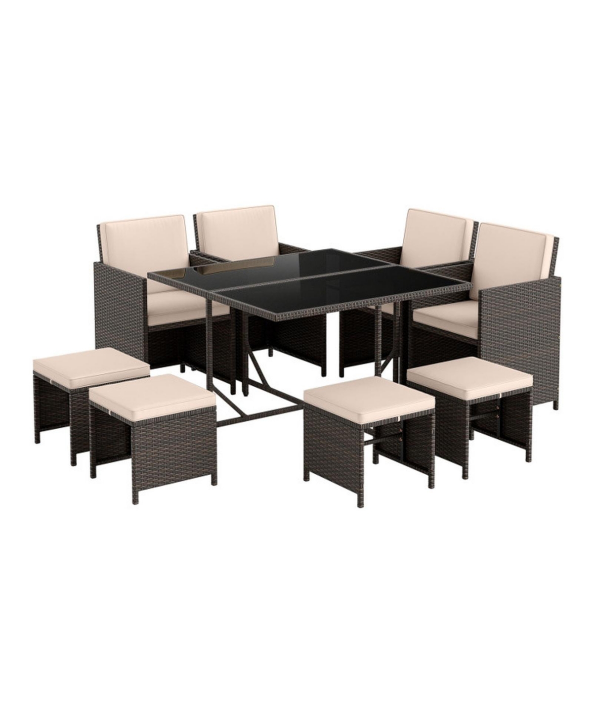 Click here for Sugift 9-Piece Rattan Patio Dining Set with Temper... prices