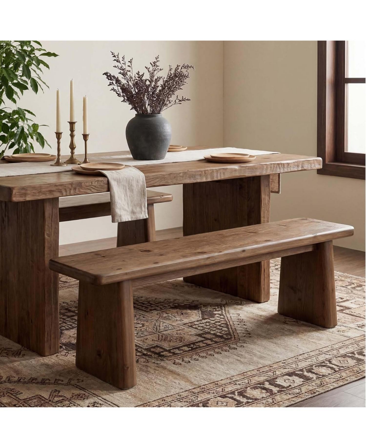 Click here for Tribesigns 55.1 Solid Wood Dining Bench  Farmhouse... prices
