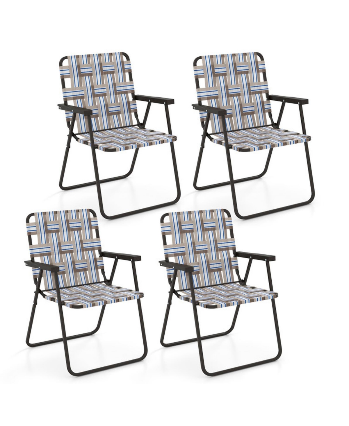 Click here for Gouun 4-Piece Folding Beach Chair Set Camping Lawn... prices