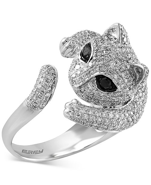 EFFY Collection EFFY® Diamond Cat Ring (1-5/8 ct. t.w.) in 14k White ...