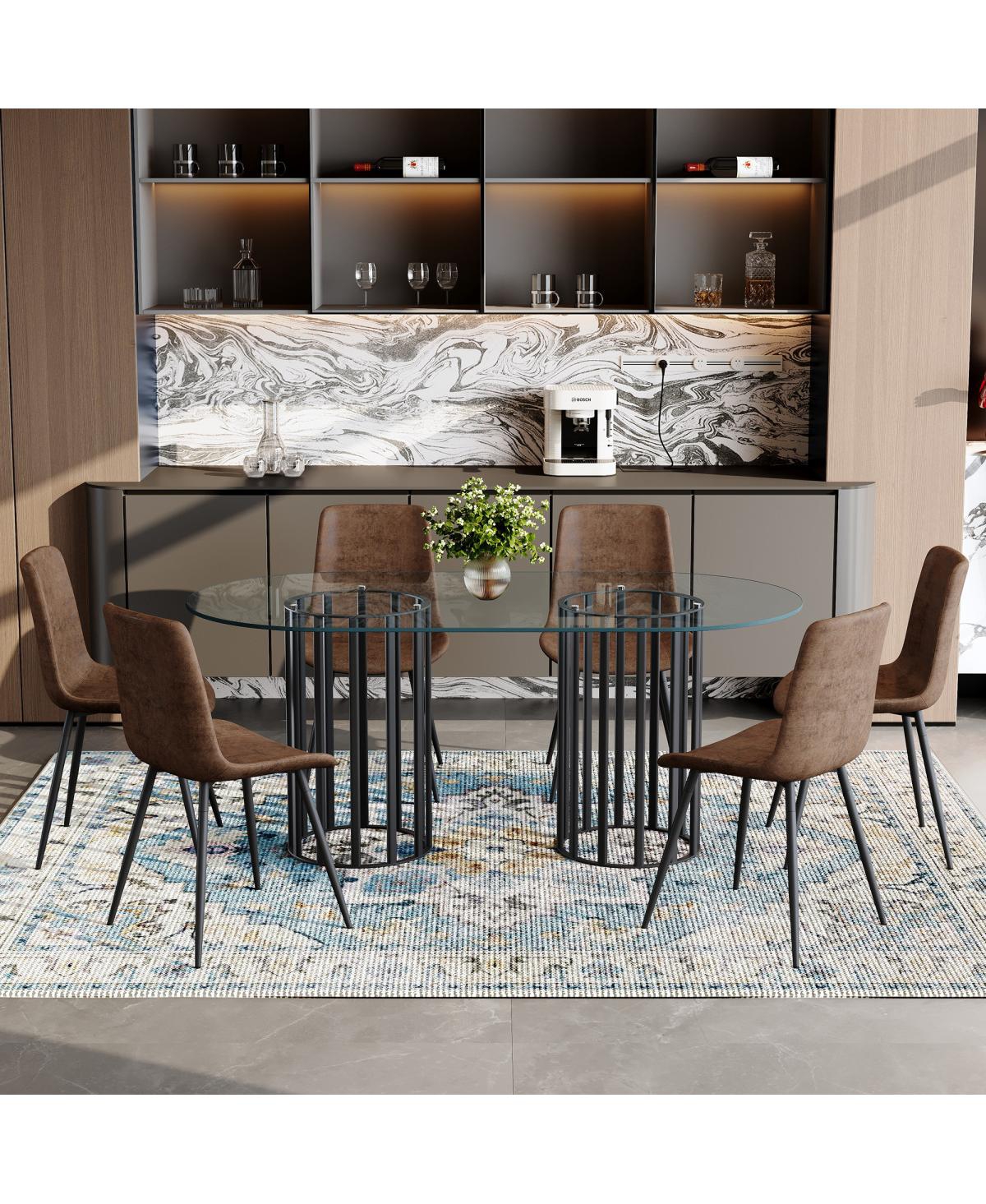 Click here for Streamdale Furniture 71 inch Oval Glass Dining Tab... prices
