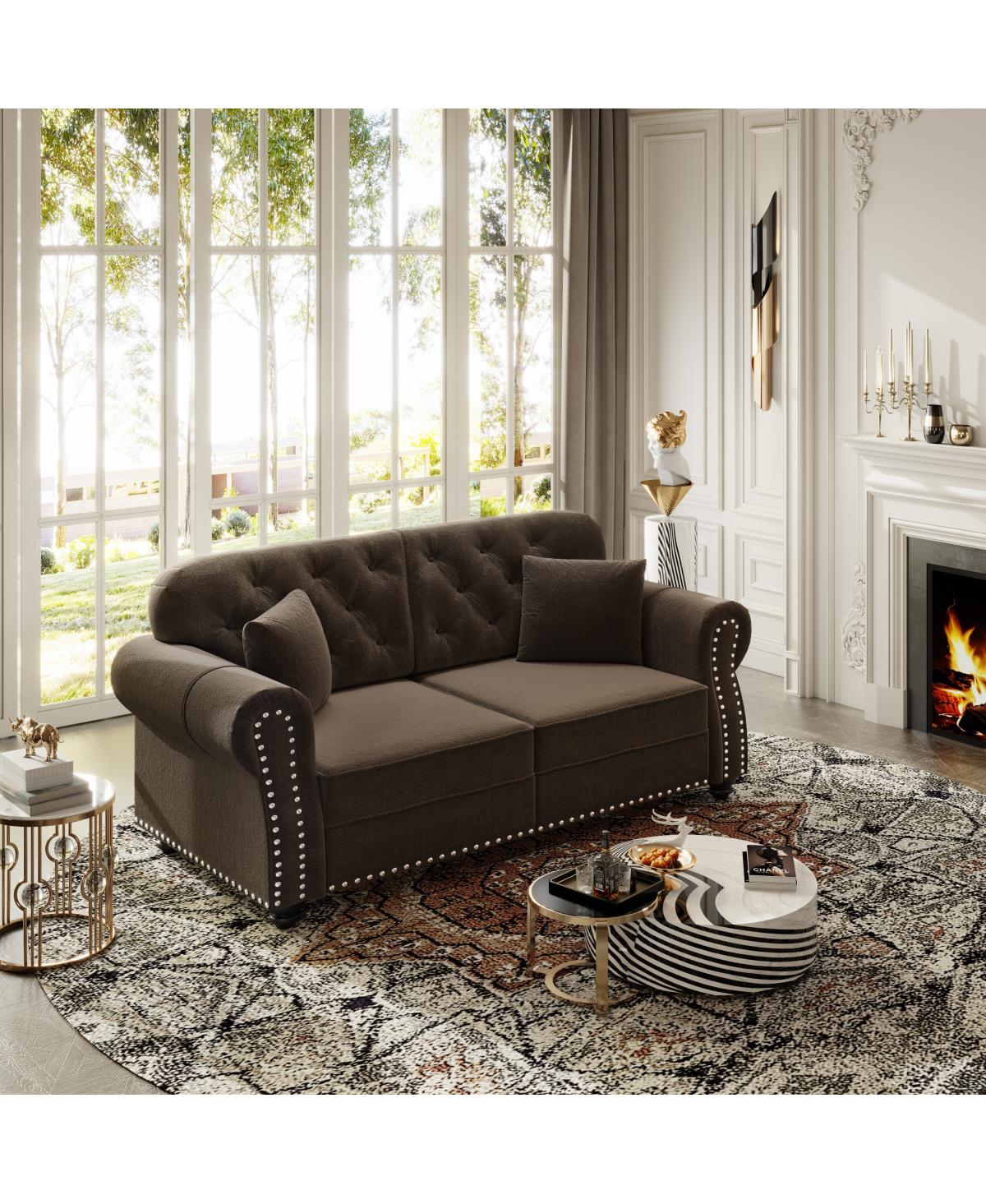 Click here for Streamdale Furniture 63 Velvet Chesterfield Sofa w... prices