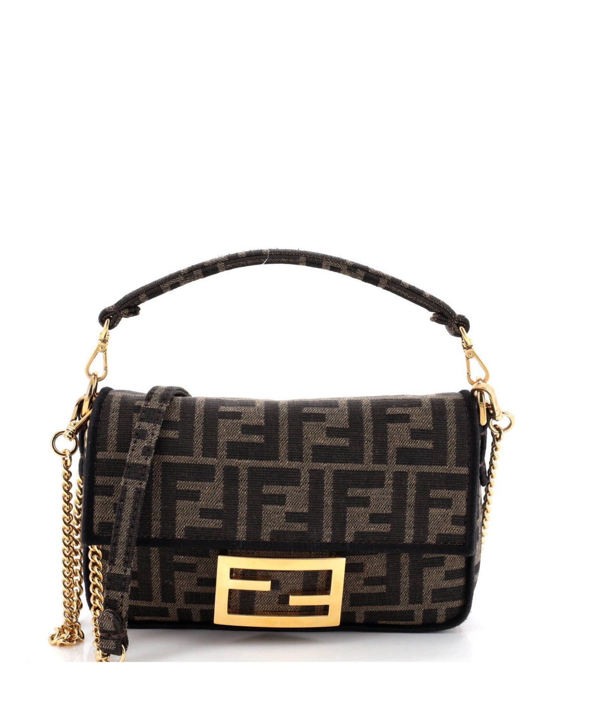 Click here for Pre-Owned Fendi Mini Baguette Nm Bag Zucca Canvas... prices