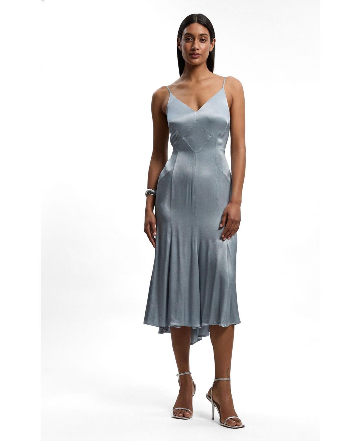 Click here for Karen Millen Womens Satin Strappy Midi Dress - Lig... prices