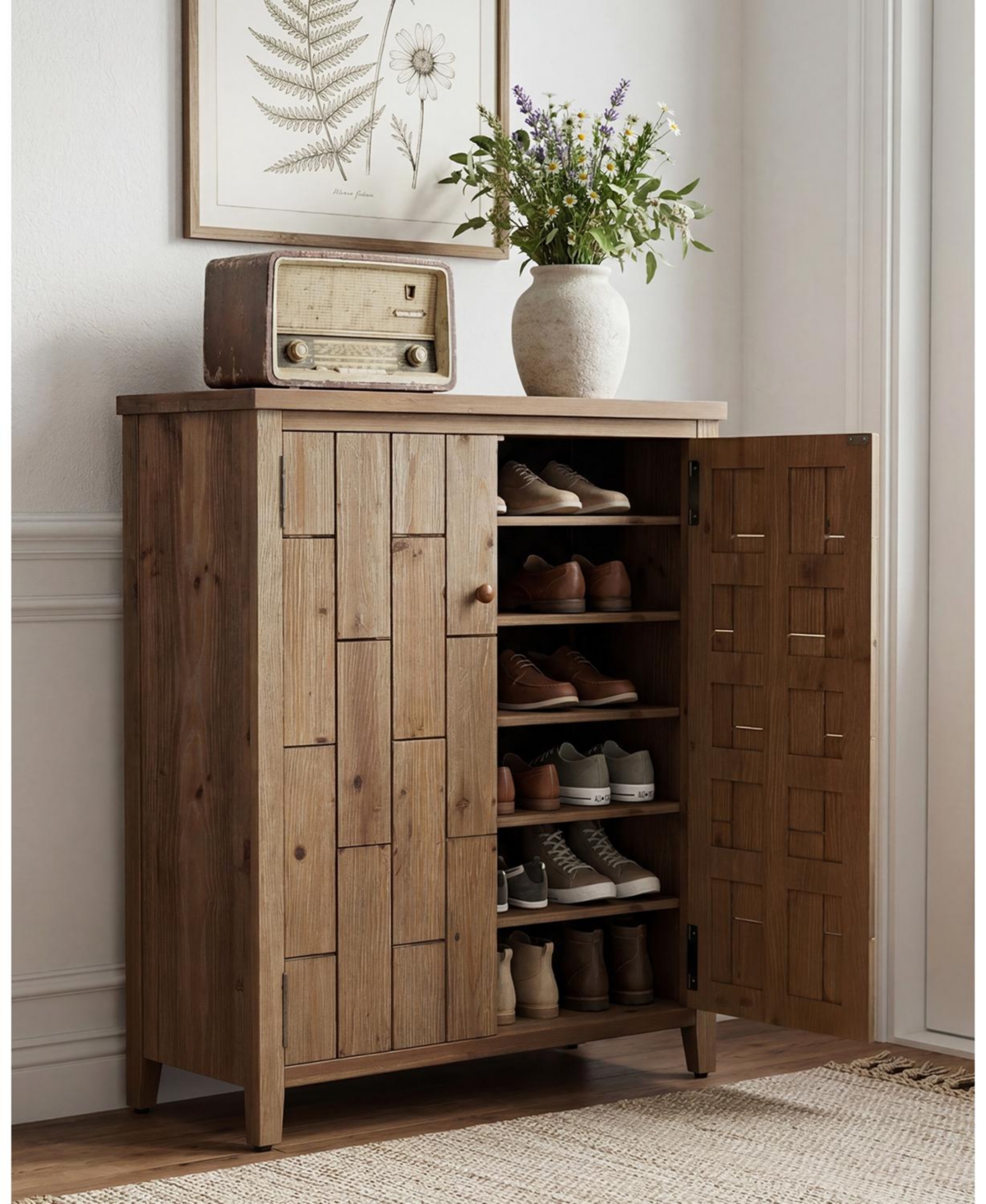 Click here for Tribesigns 43.3 Tall 6-Tier Wooden Shoe Storage Ca... prices
