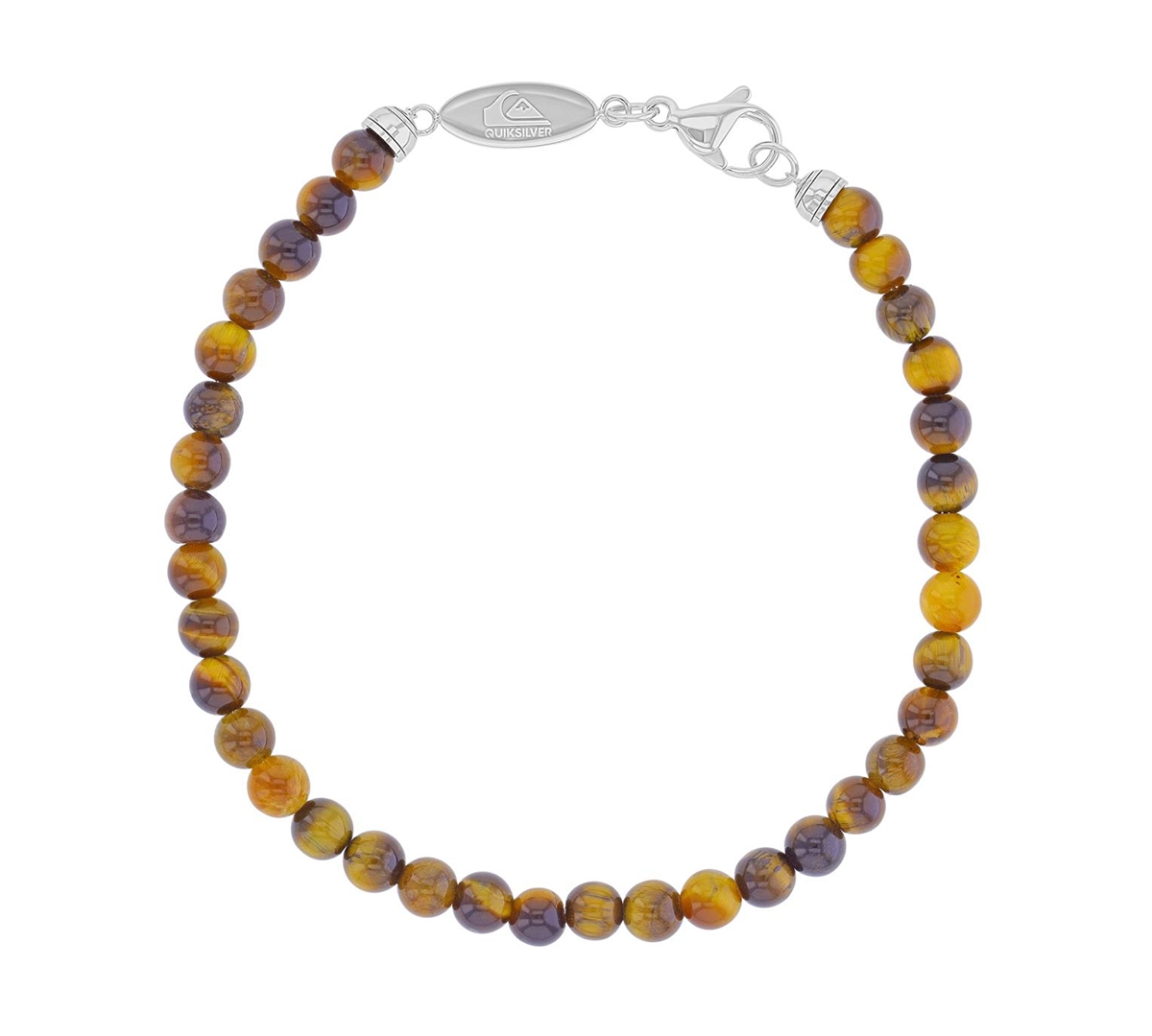 Click here for Quiksilver Mens Platinum-Plated Oval Tag Tiger Eye... prices