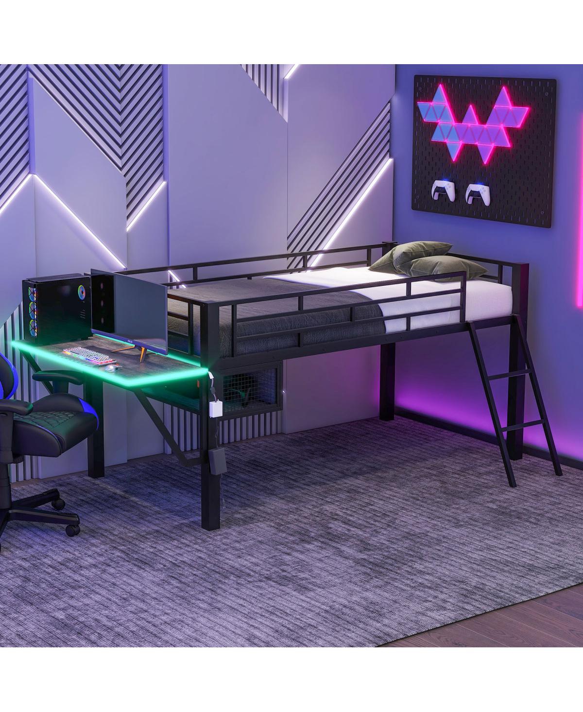 Click here for Streamdale Furniture Gaming mid loft bed with desk... prices