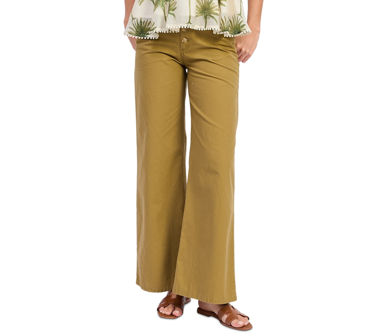 Click here for En Saison Womens Elin Mid-Rise Pants - Olive prices