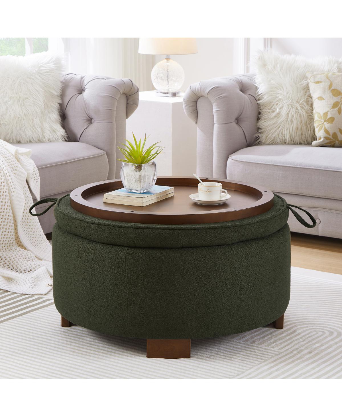 Click here for Streamdale Furniture Round Boucle Storage Ottoman... prices