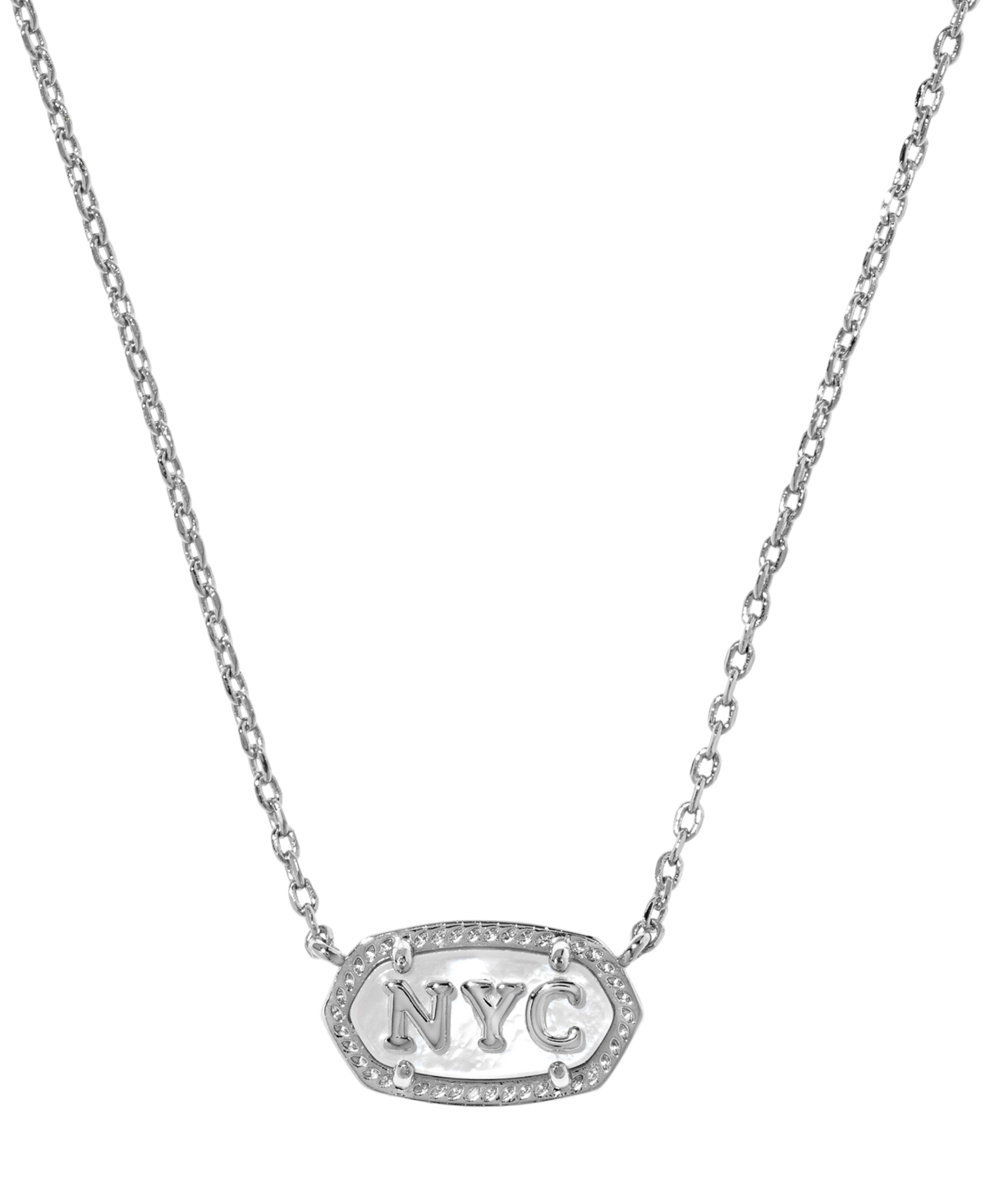 Click here for Kendra Scott Elisa Nyc Rhodium Short Pendant Neckl... prices